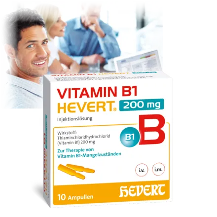 Ampullen mit 200 mg Vitamin B1 bei Vitamin B1-Mangel